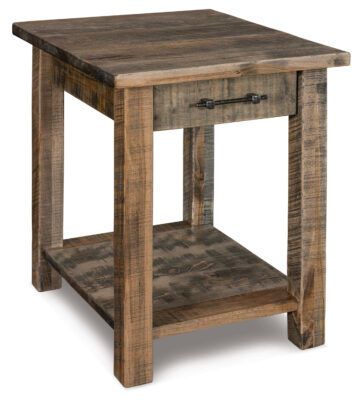 Houston Open End Table | Rustic End Table | Solid Hardwood End Table